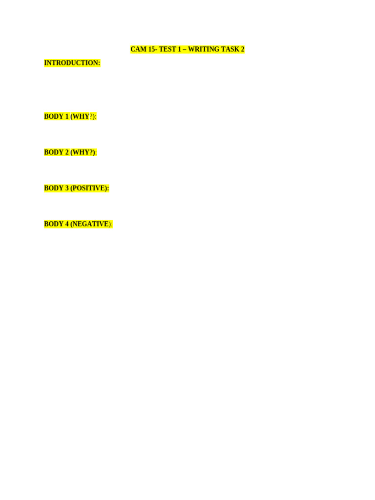 Writing Task 2 - Test 1 Cam 15 | PDF