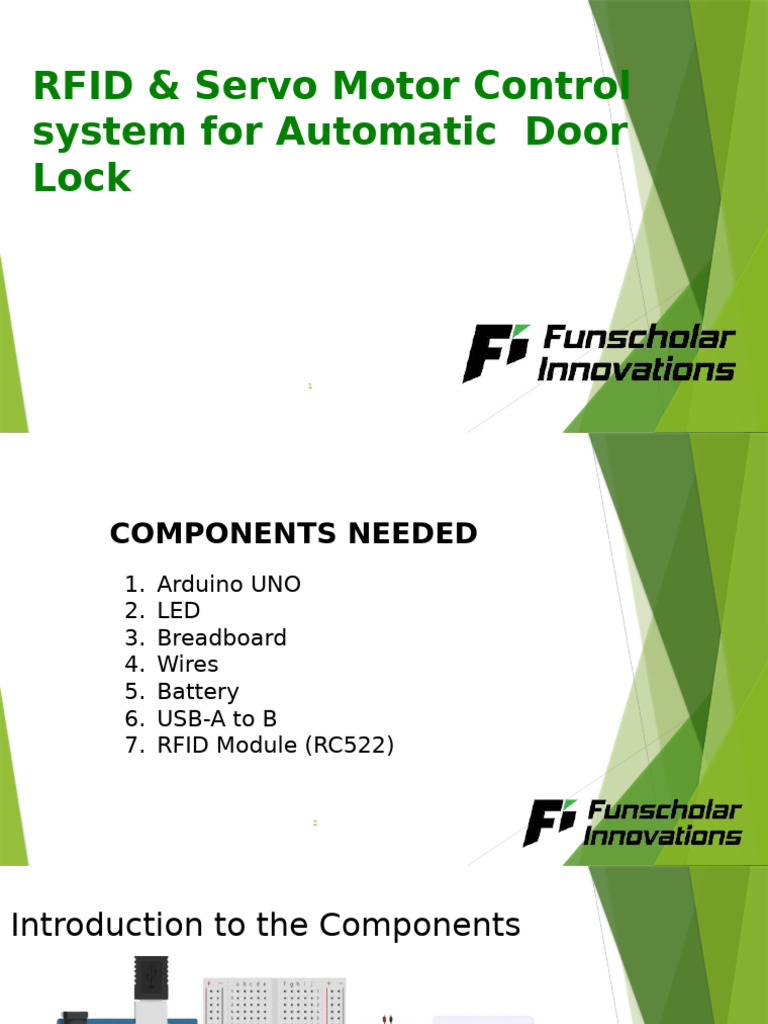 Automatic Door Lock System Using RFID & Servo Motor Metrpogate | PDF ...
