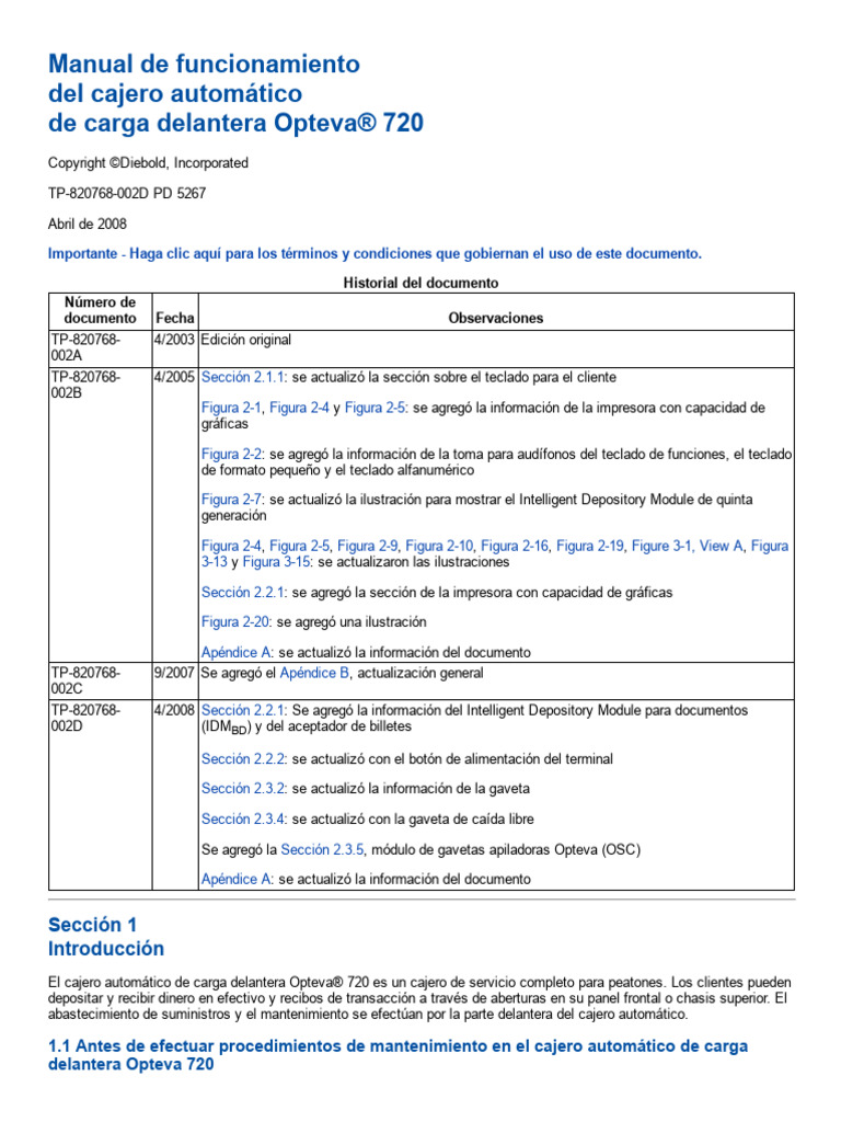 Atm Opteva 720 FL | PDF | Impresora (Computación) | Hardware de la ...