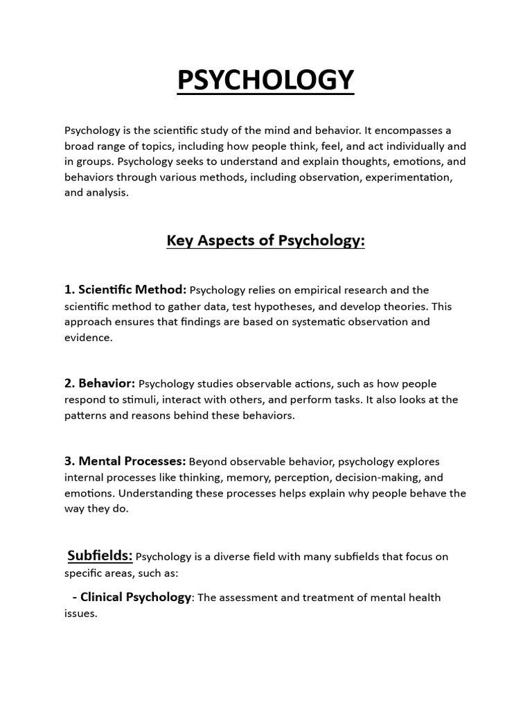PSYCHOLOGY | PDF | Psychology | Behaviorism