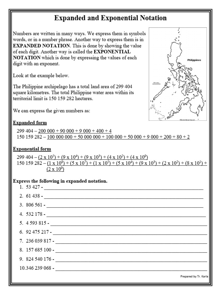 B. Expanded and Exponential Notation | PDF | Exponentiation | Mathematical Notation
