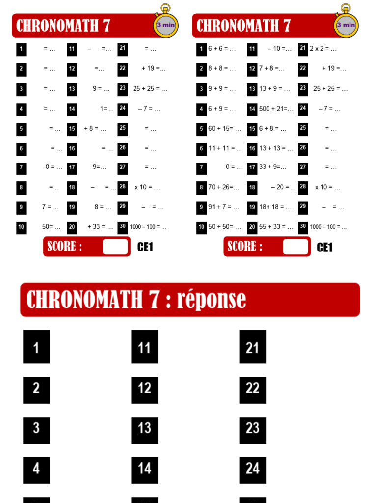 Exercícios de Matemática CE1 | PDF