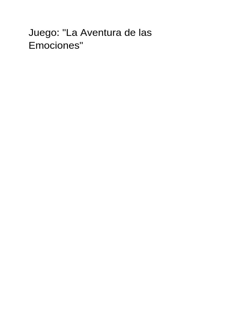 Juego para Reconocer Emociones en Niños | PDF | Las emociones ...
