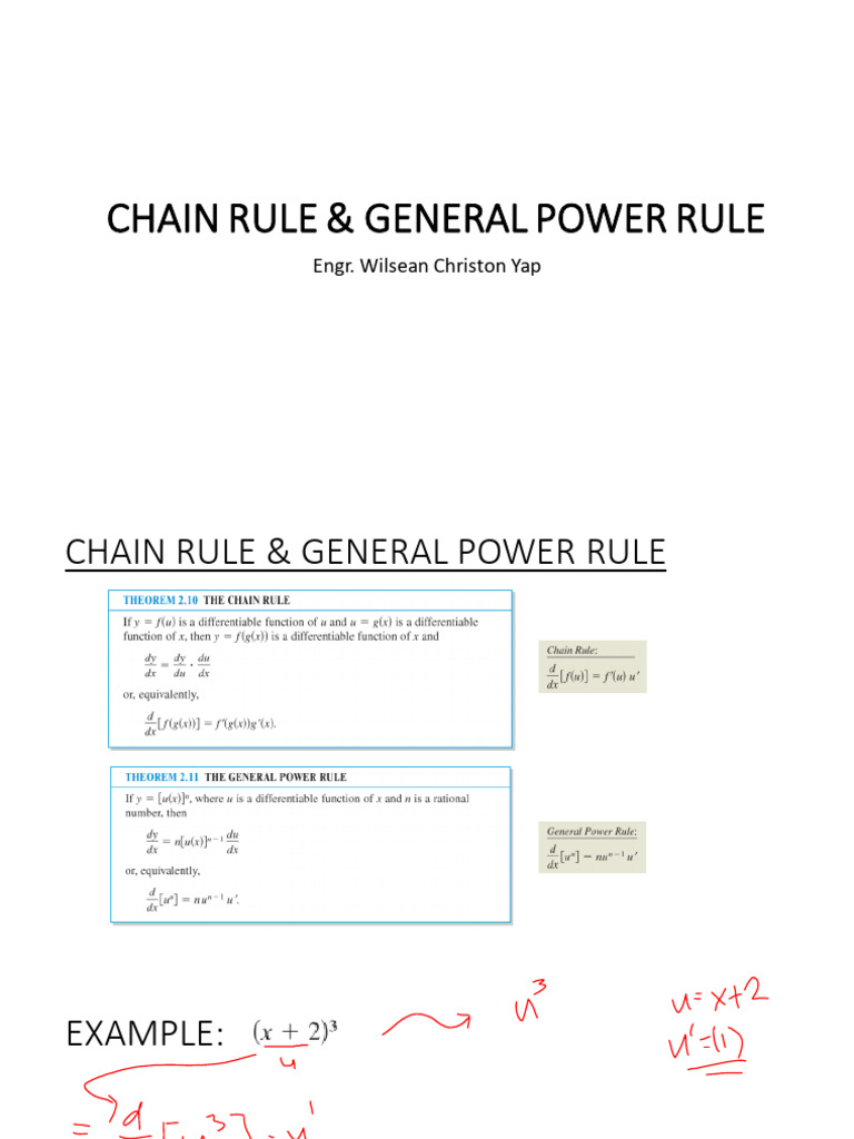 Chain Rule & General Power Rule | PDF
