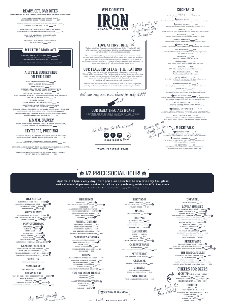 Iron Menu A3 Menu 9 Dec 2024 Print Ready | PDF | Fermented Drinks | Wine