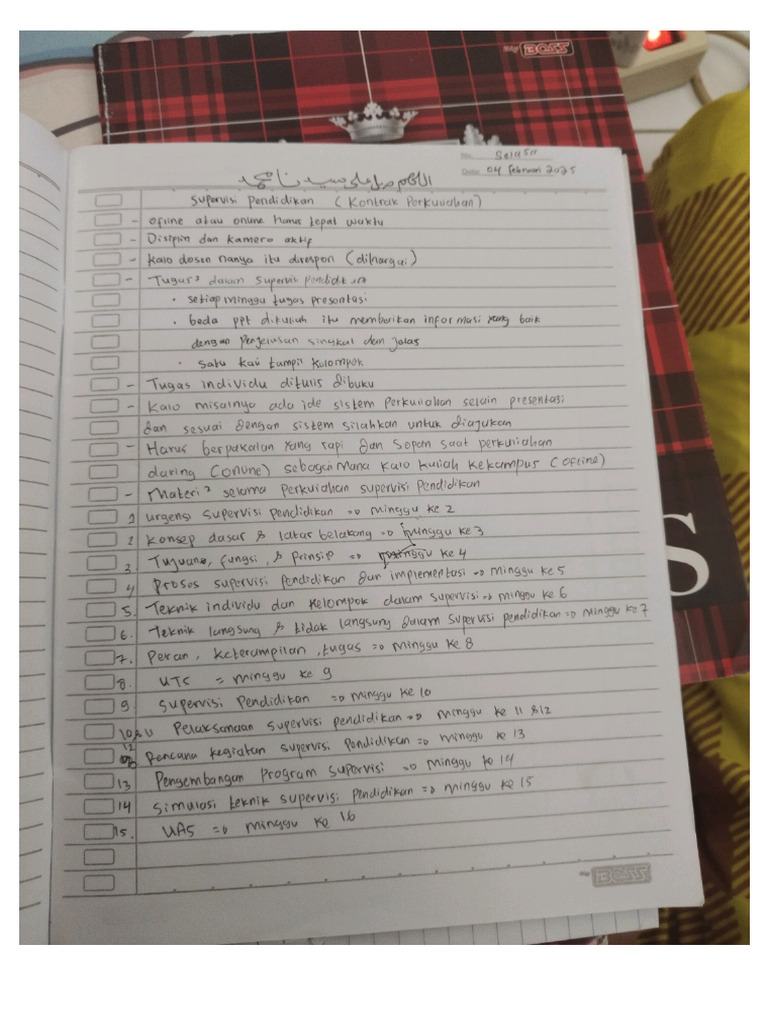 kontrak perkuliahan supervisi pend | PDF