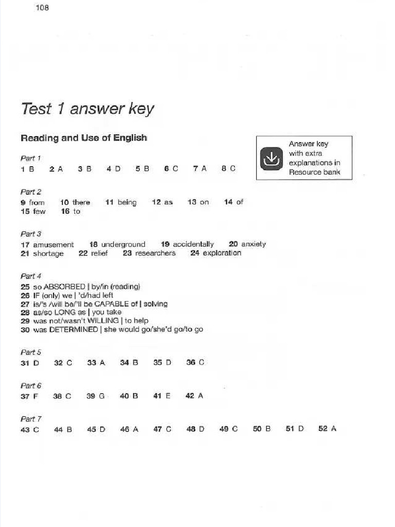 First For Schools 3 Answers | PDF