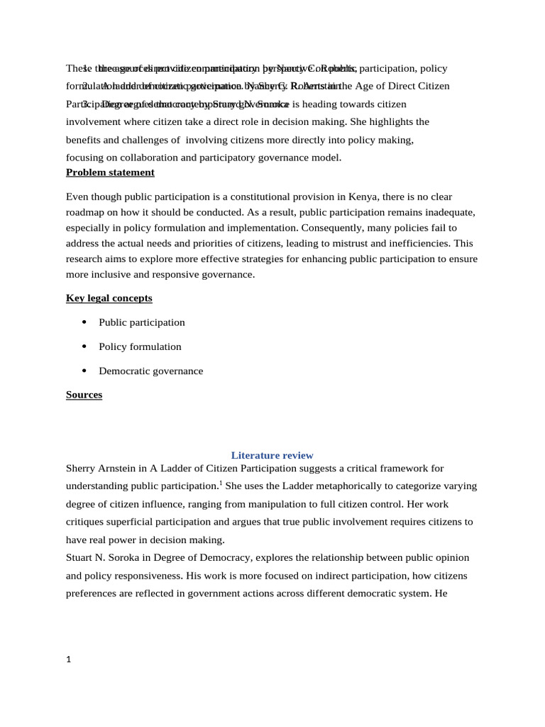 Legal Research Literature Review | PDF | Governance | Public Participation