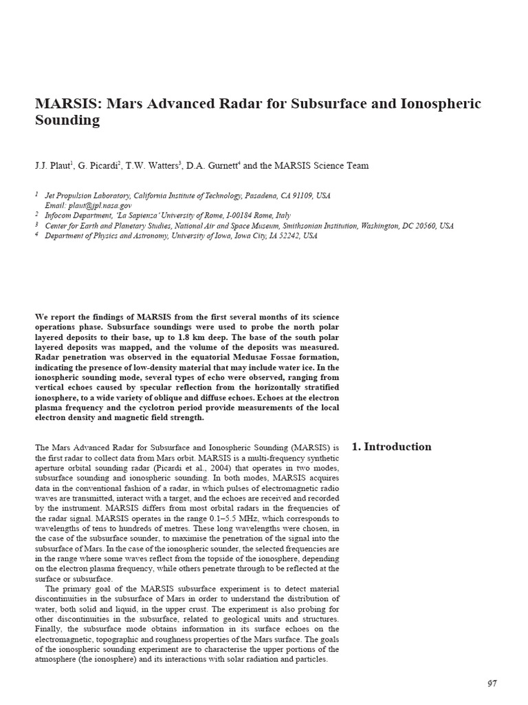 1567258001839-MARSIS | PDF | Ionosphere | Mars