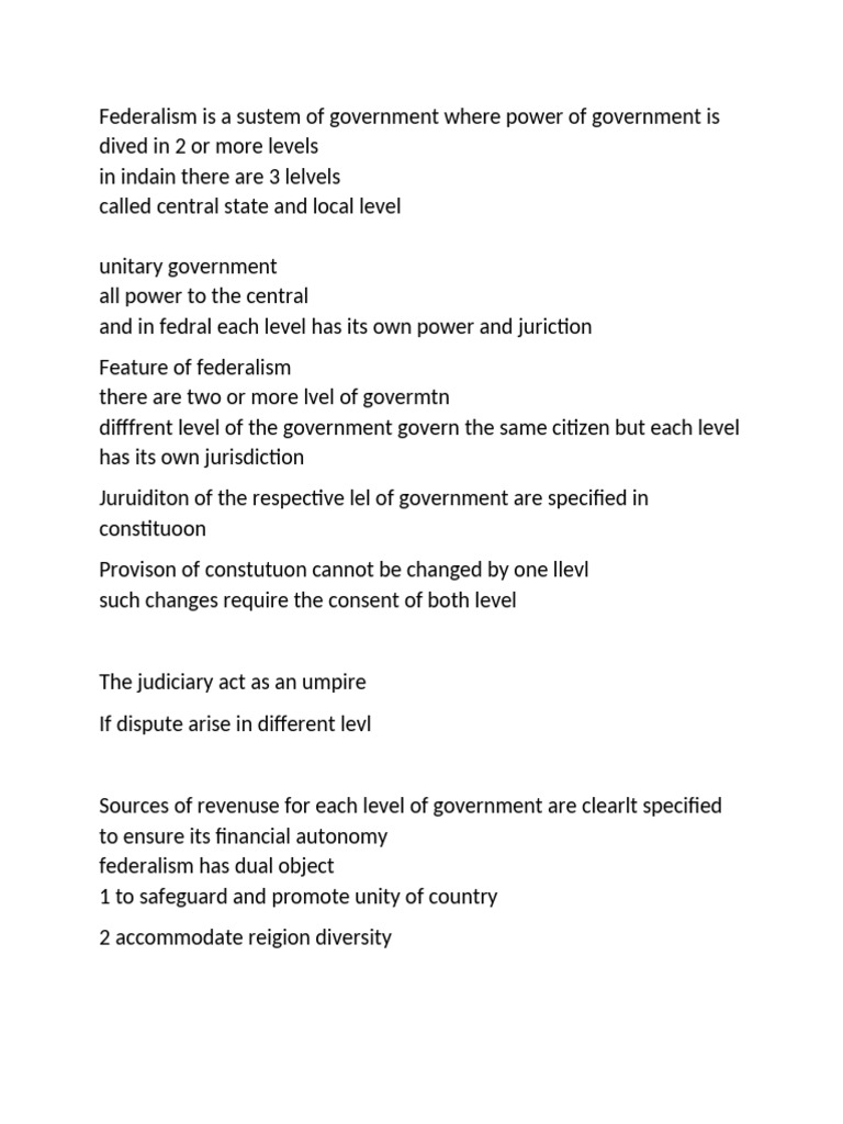 Understanding India's Federalism Structure | PDF | Government ...