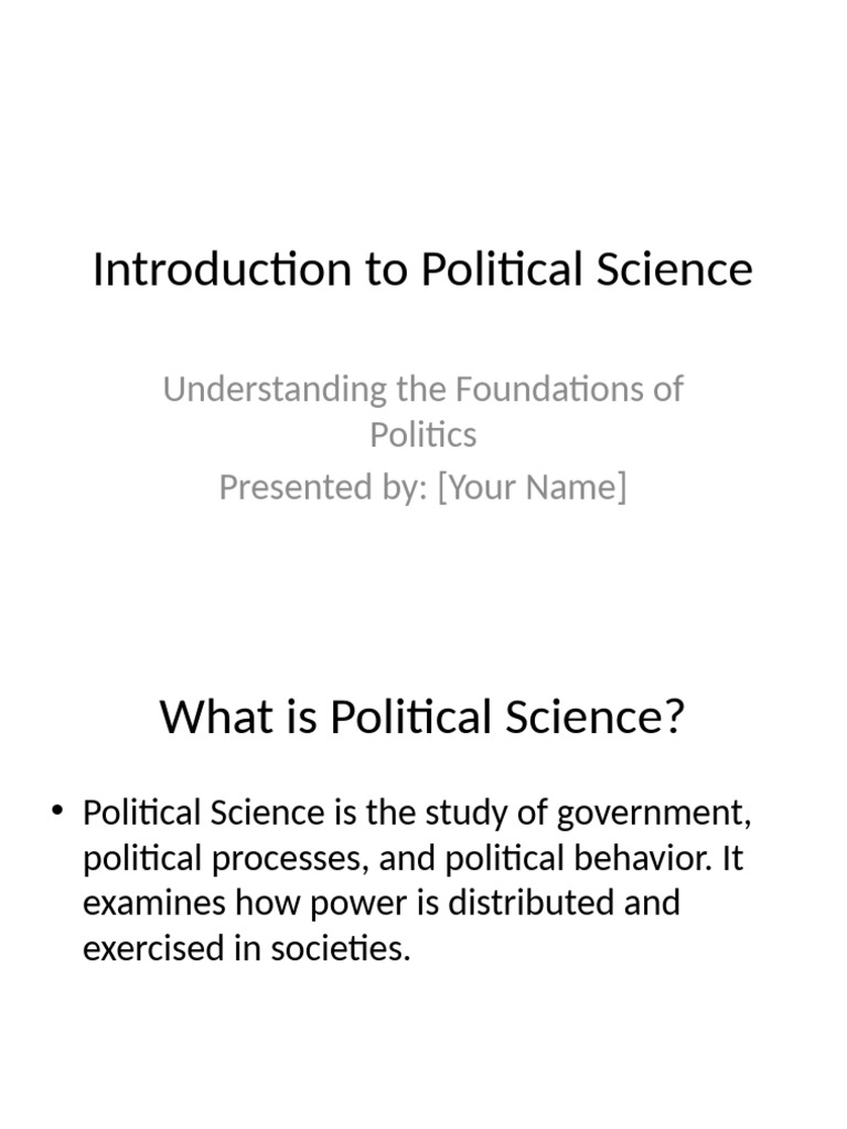 Introduction To Political Science | PDF