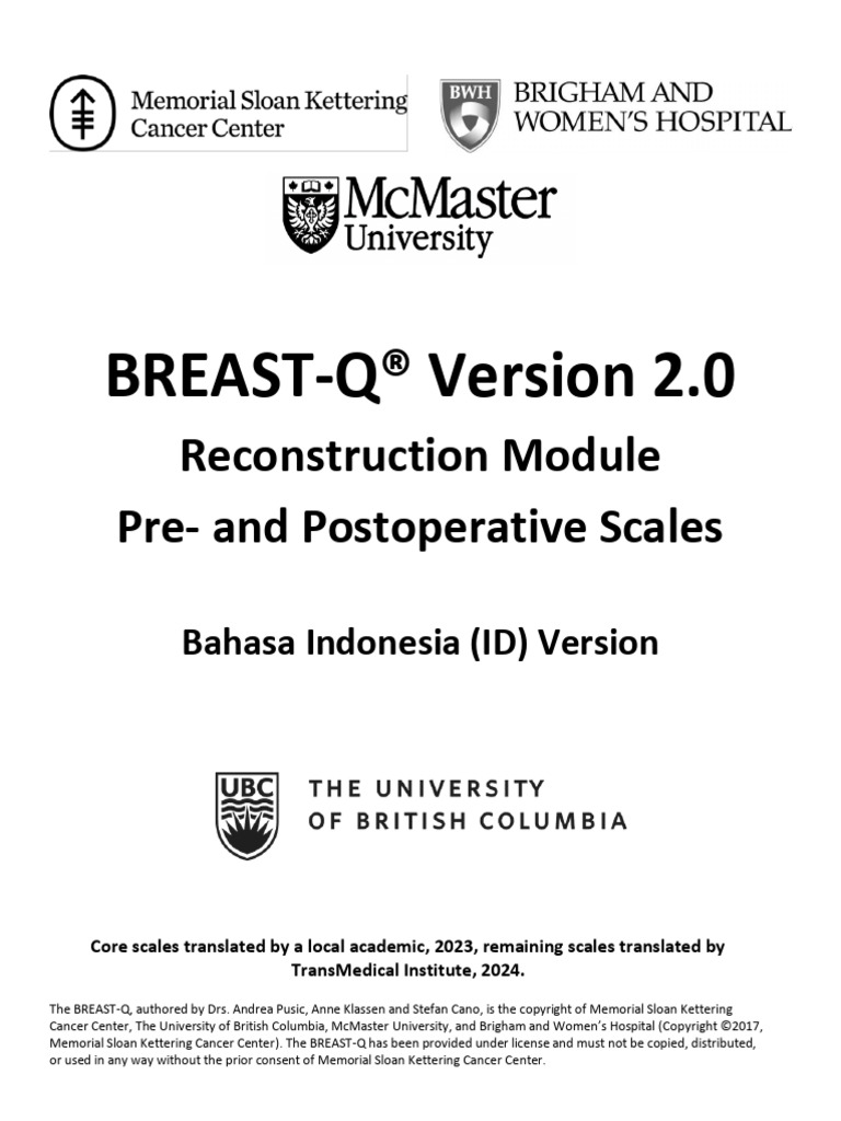 BREAST-Q Recon V2.0 Bahasa Indonesia ID | PDF | Breast | Diseases And Disorders