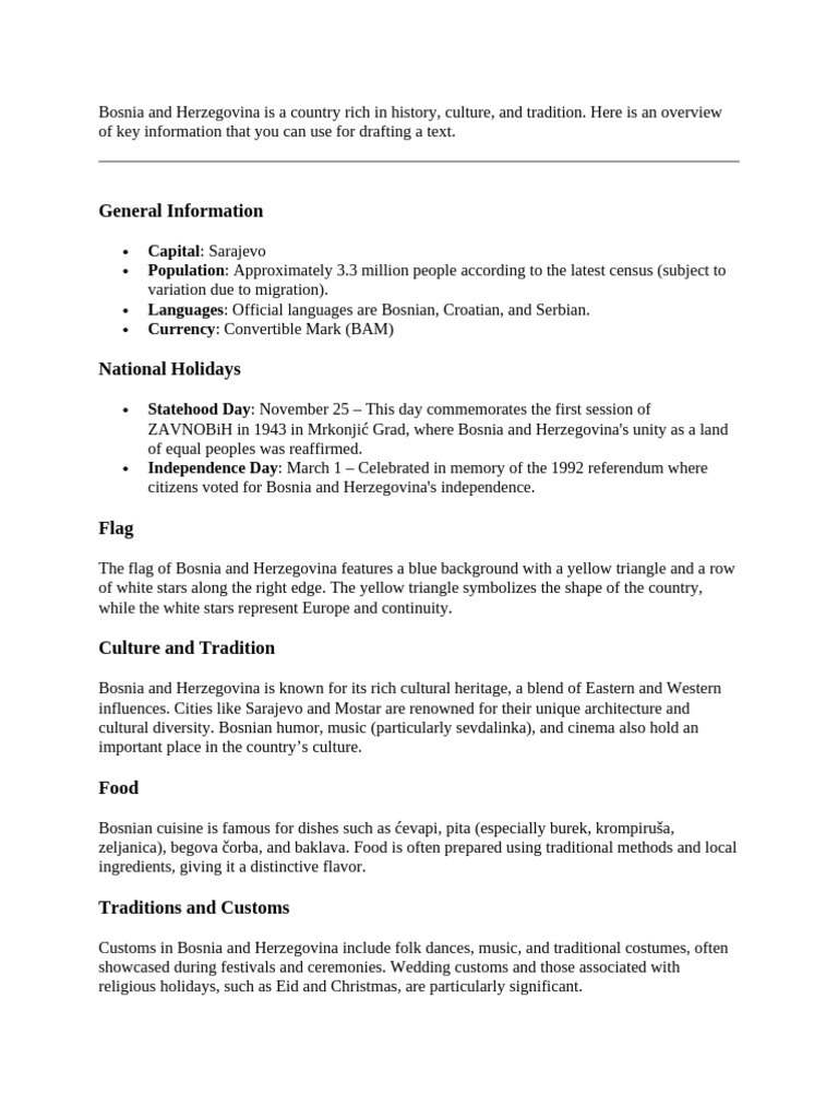 Overview of Bosnia and Herzegovina | PDF
