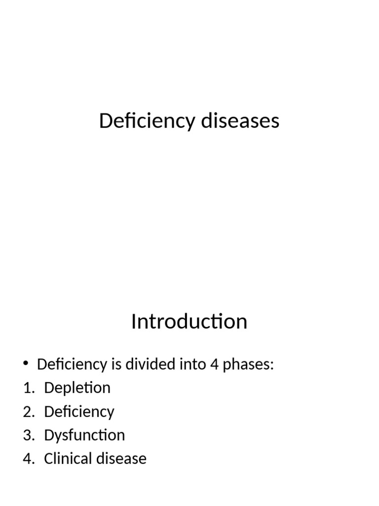 Deficiency Diseases - Introduction | PDF