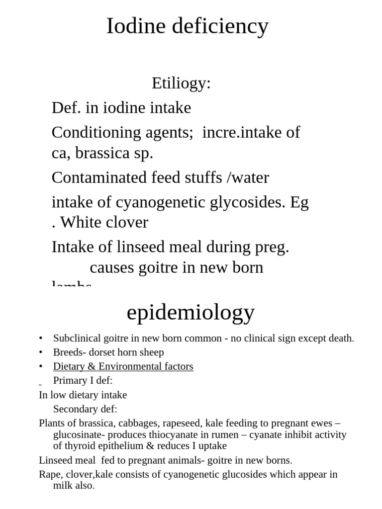 Iodine Deficiency and Goiter in Goats | PDF | Thyroid | Sheep