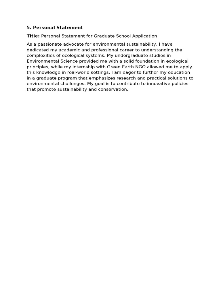 Personal Statement | PDF