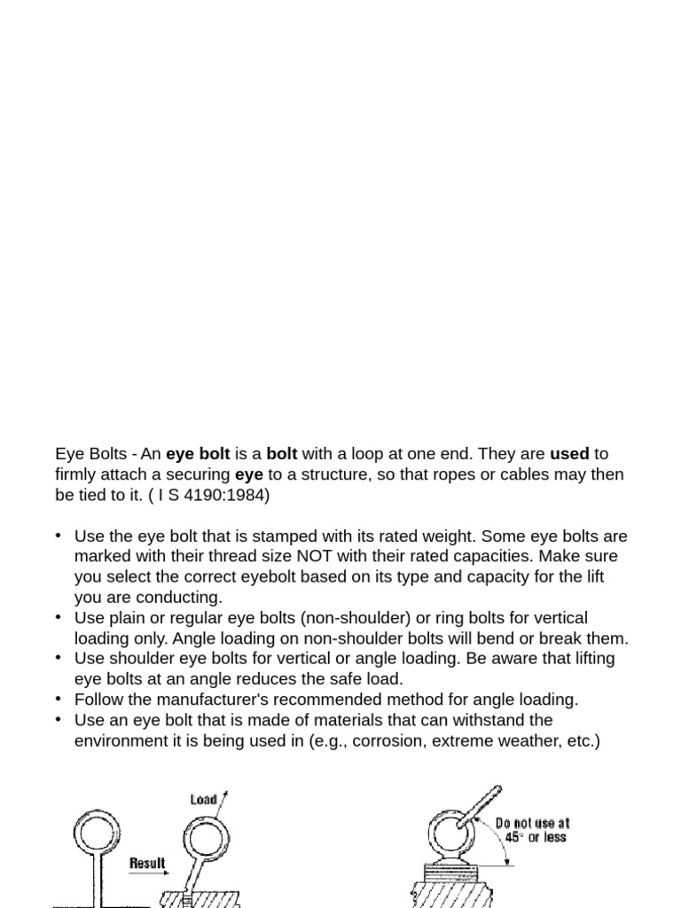 Eye Bolt and D Shackle | PDF | Screw | Mechanical Engineering
