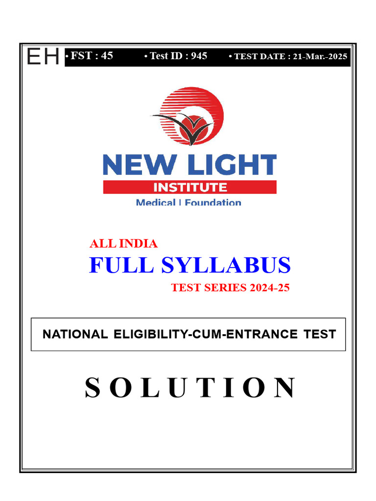FST-45 (21-Mar-2025) (EH) Solution | PDF