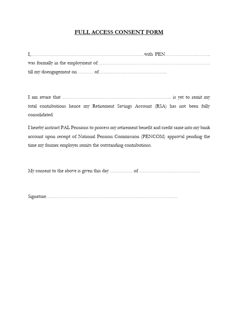 Full Access Consent Form | PDF