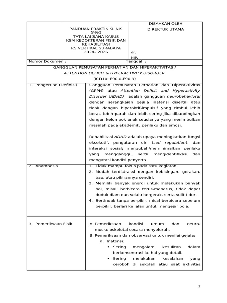 PPK Adhd RSV Surabaya | PDF