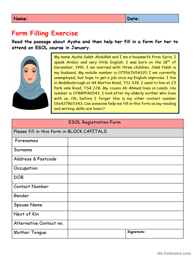 Form Filling Exercise | PDF