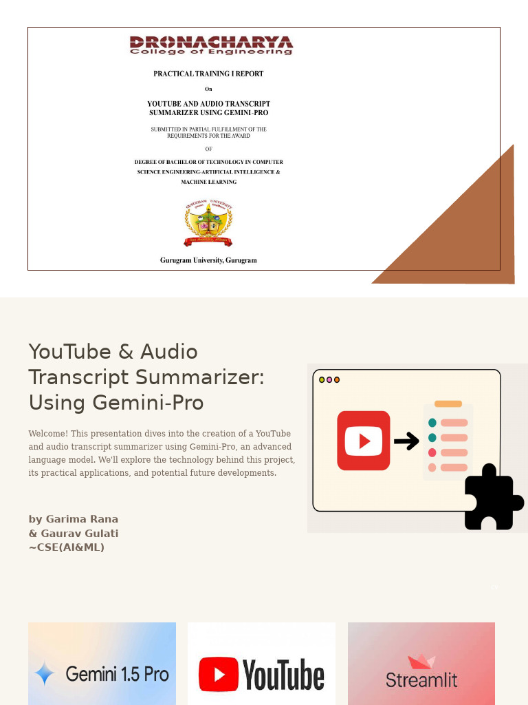 YouTube Audio Transcript Summarizer | PDF | You Tube | Artificial ...