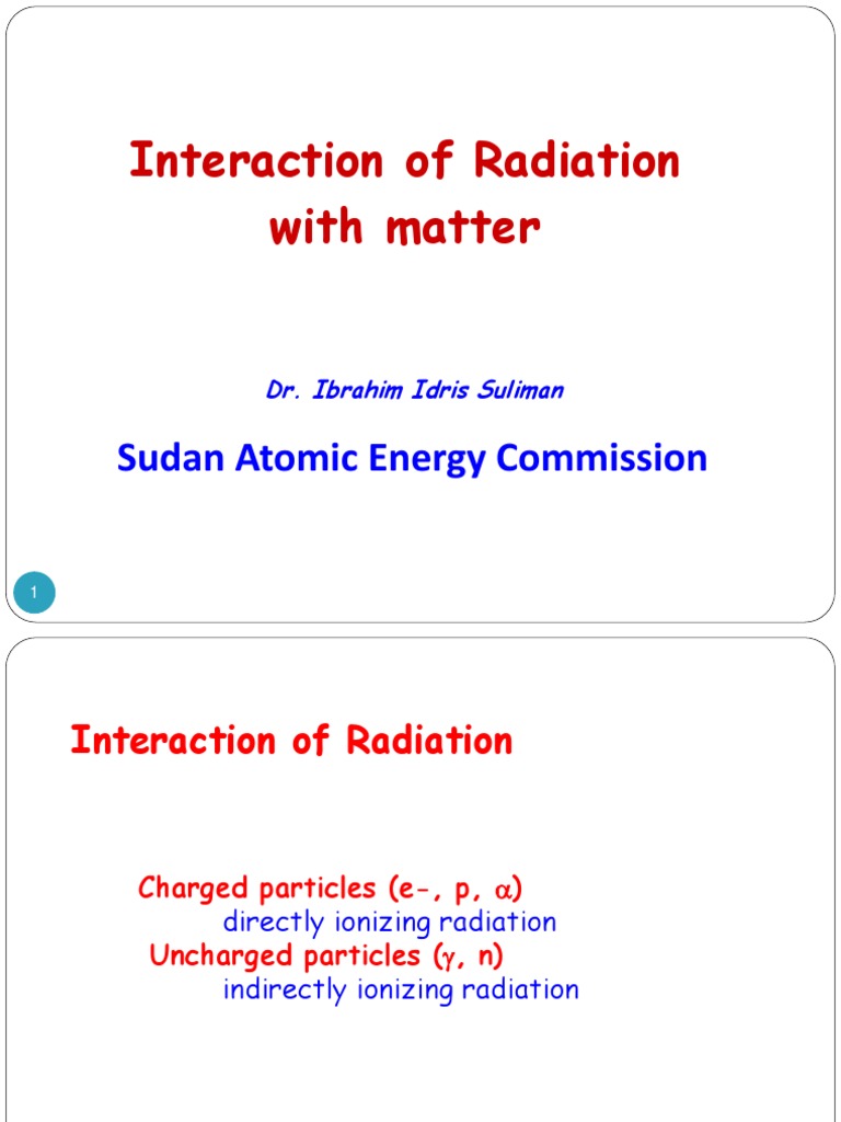 Interaction of Radiation | PDF | Ionizing Radiation | Electron