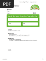 Science Exam Paper - Cambridge Lower Secondary Checkpoint Oct 2024 | PDF