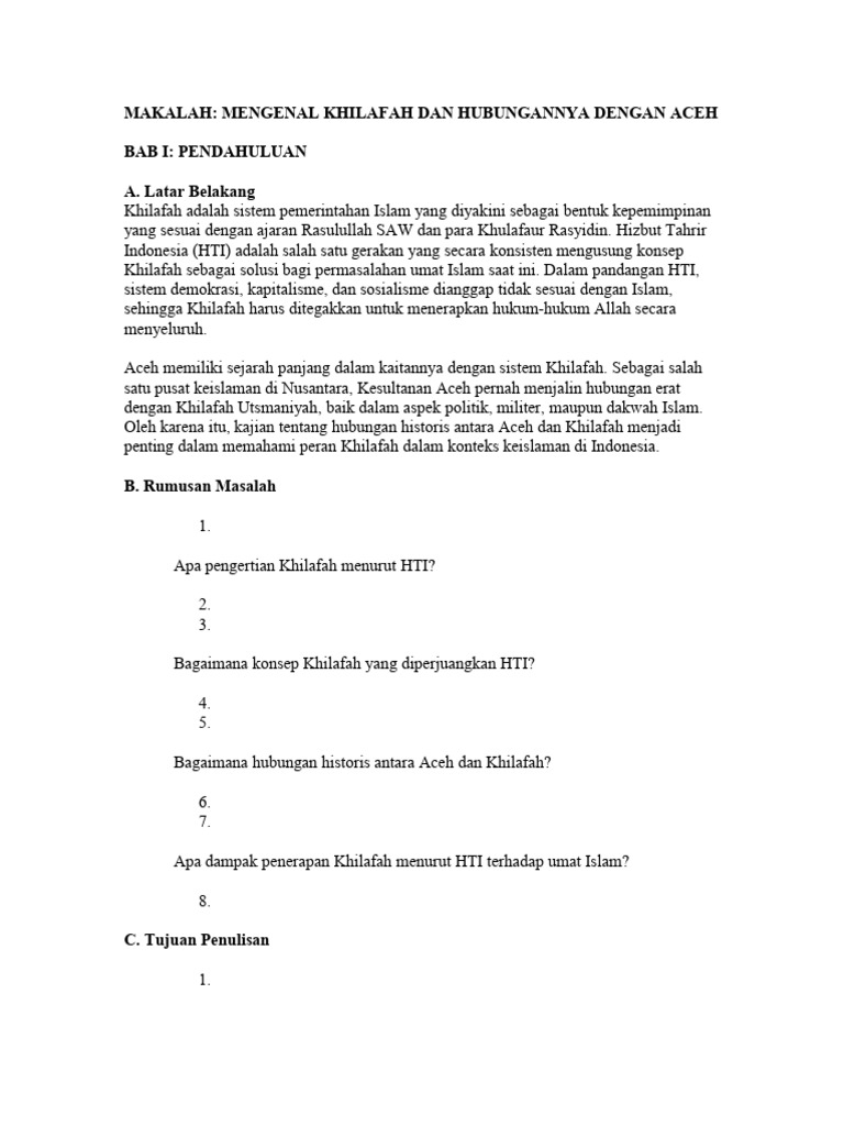 Khilafah dan Sejarah Aceh dalam Islam | PDF