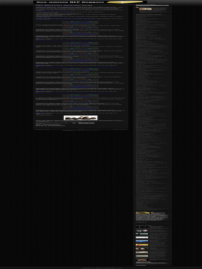 NLP GLOSSARY - New Behaviour Generator Script | PDF | Neuro Linguistic Programming | Cognition