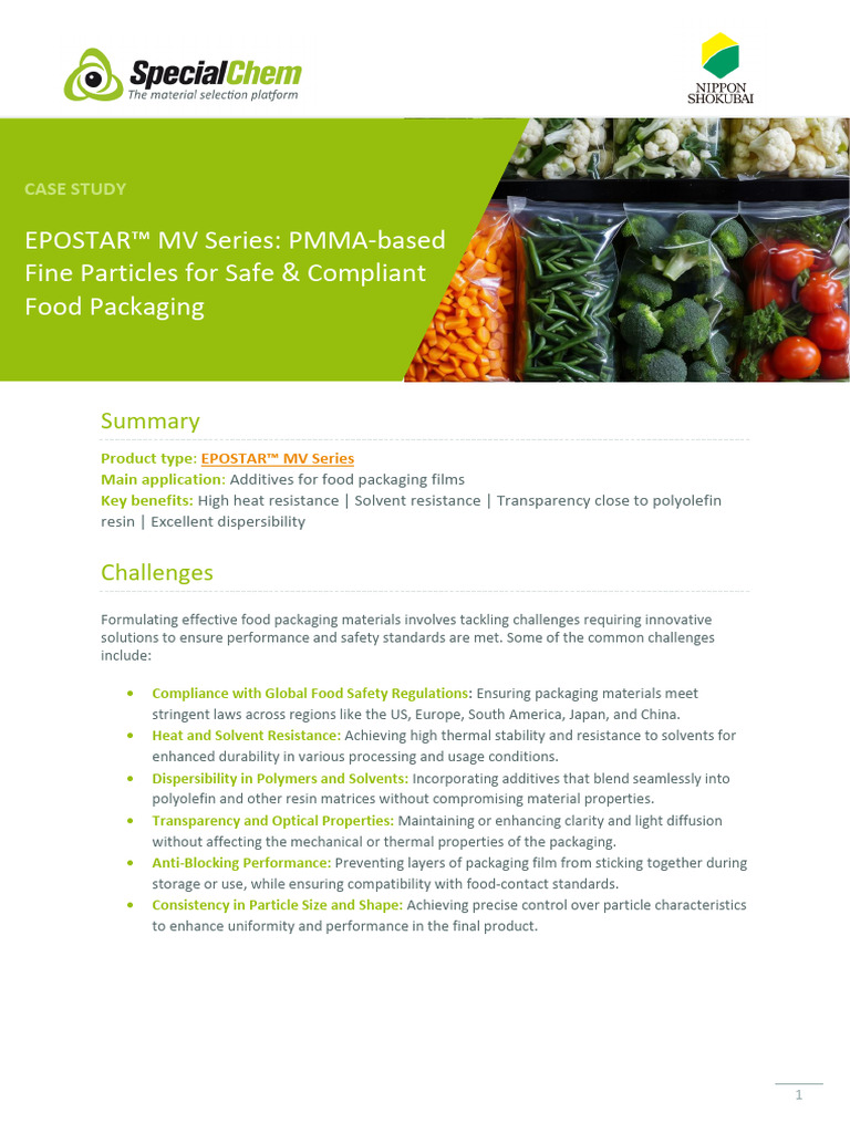 Nippon Shokubai Epostar MV Cs - Final290125 | PDF | Coating | Optics