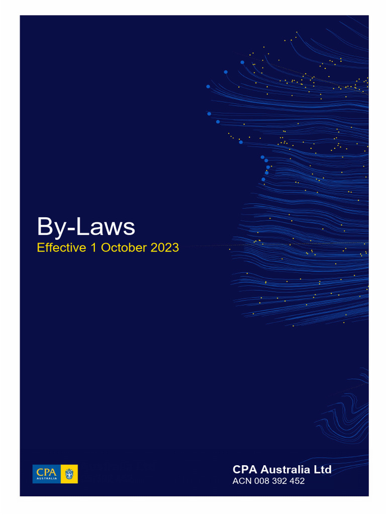 CPA Australia by Laws Effective 1 October 2023 | PDF | Certified Public ...
