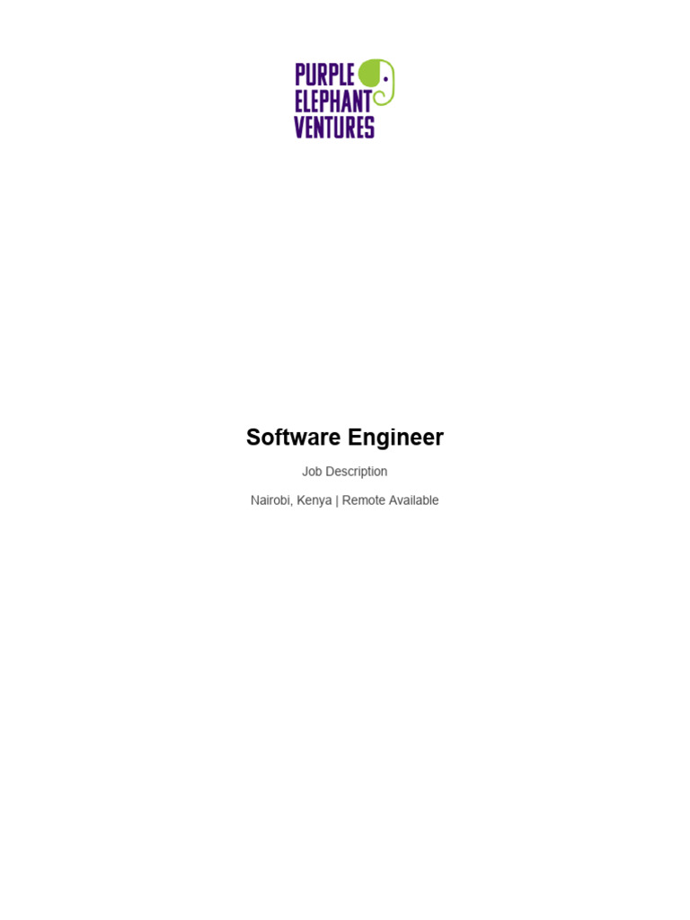 PEV Software Engineer - Job Description | PDF | Databases | Software Development