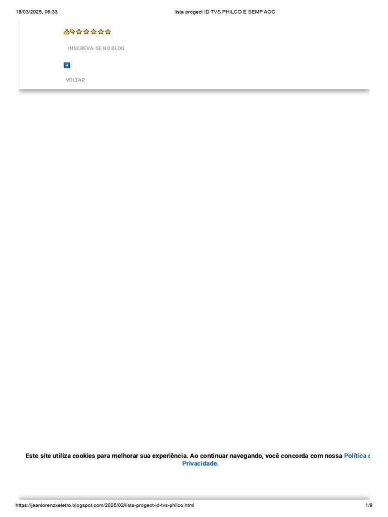 lista progect ID TVS PHILCO E SEMP AOC | PDF | Privacidade na internet | YouTube