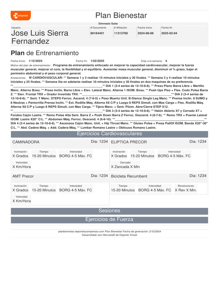 Plan Bienestar | Hércules 2 | PDF