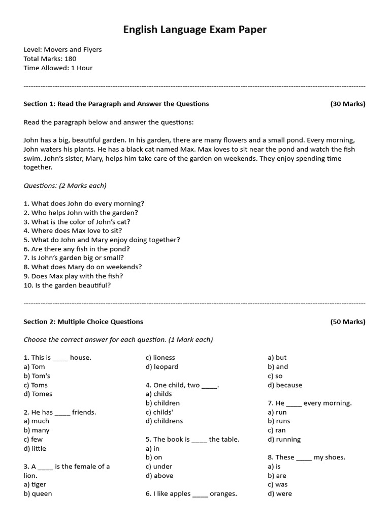 English Language Exam Paper - 85a192ce 93e9 48b1 9570 C68775a95dfe ...