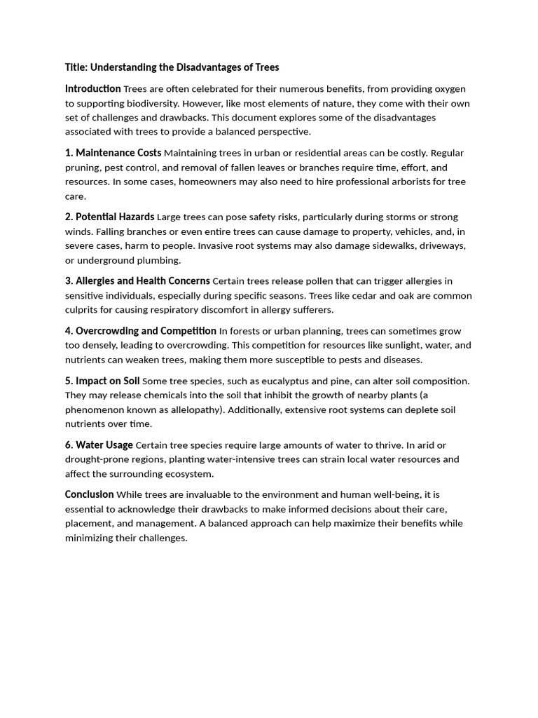 Disadvantages of Trees | PDF