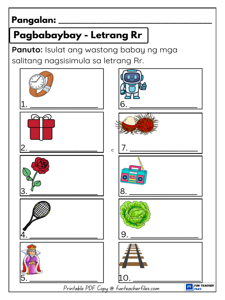 Pagbabaybay Letrang RR | PDF