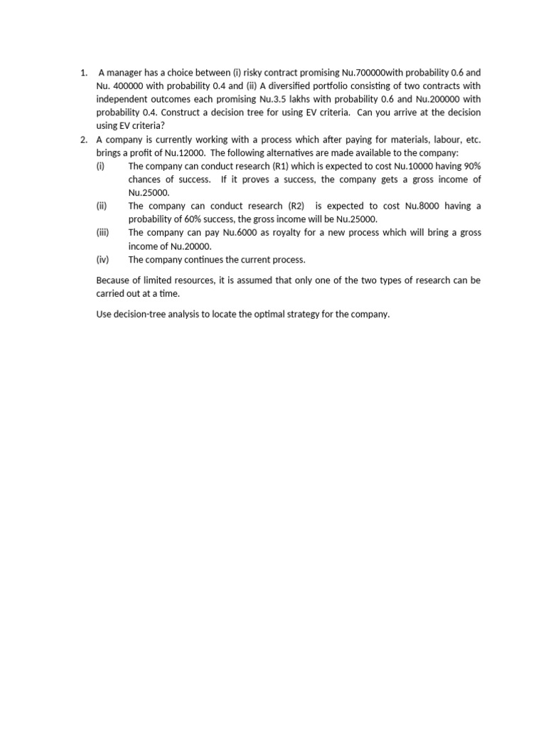 Decision Tree Class Work | PDF