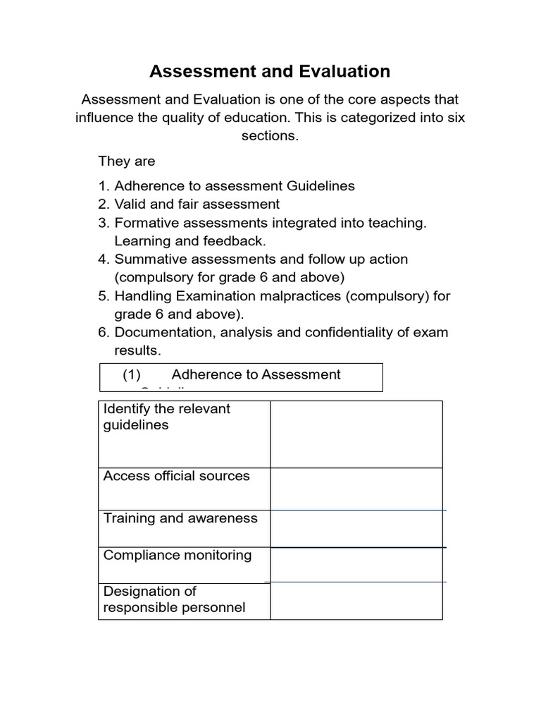 Assessment and Evaluation | PDF | Educational Assessment | Evaluation
