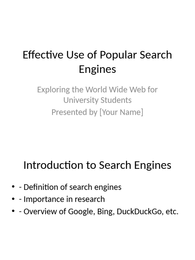 Effective Search Engines | PDF