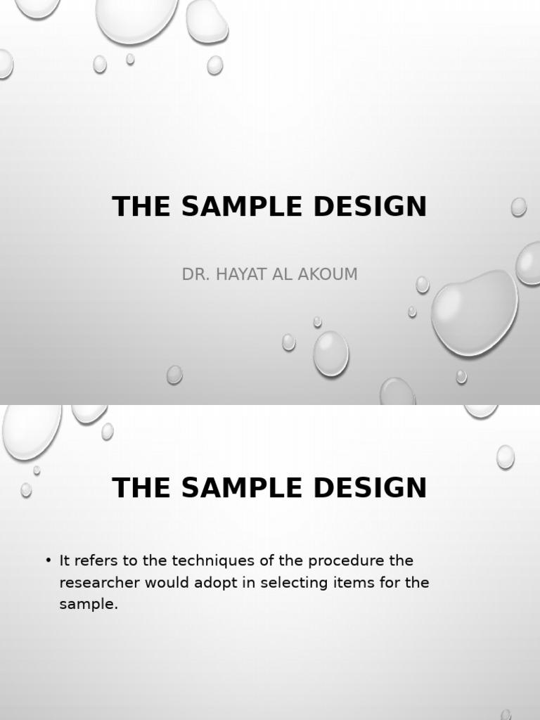 5. the sample design | PDF | Sampling (Statistics) | Estimator