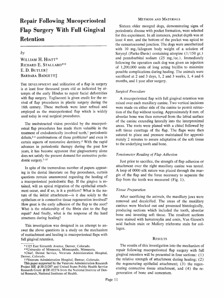 Mucoperiosteal Flap Healing Study | PDF | Periodontology | Anatomy