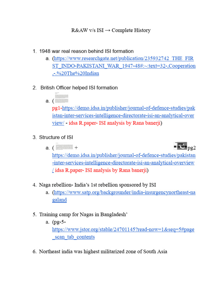 ISI: Formation and Historical Overview | PDF | Inter Services ...