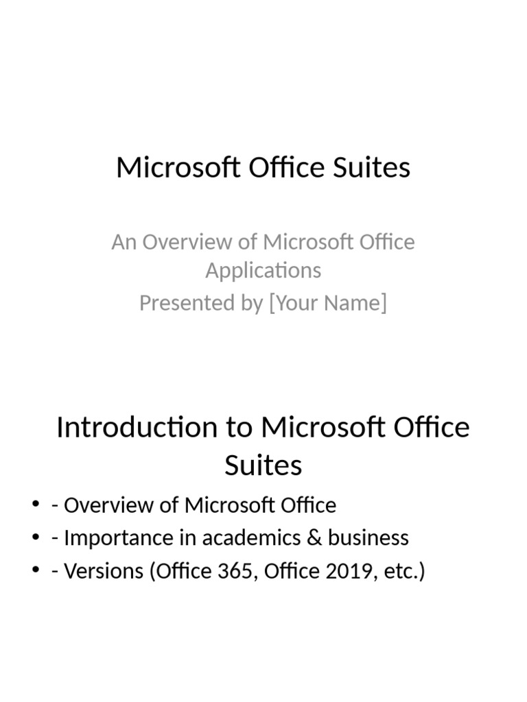 Microsoft Office Suites | PDF