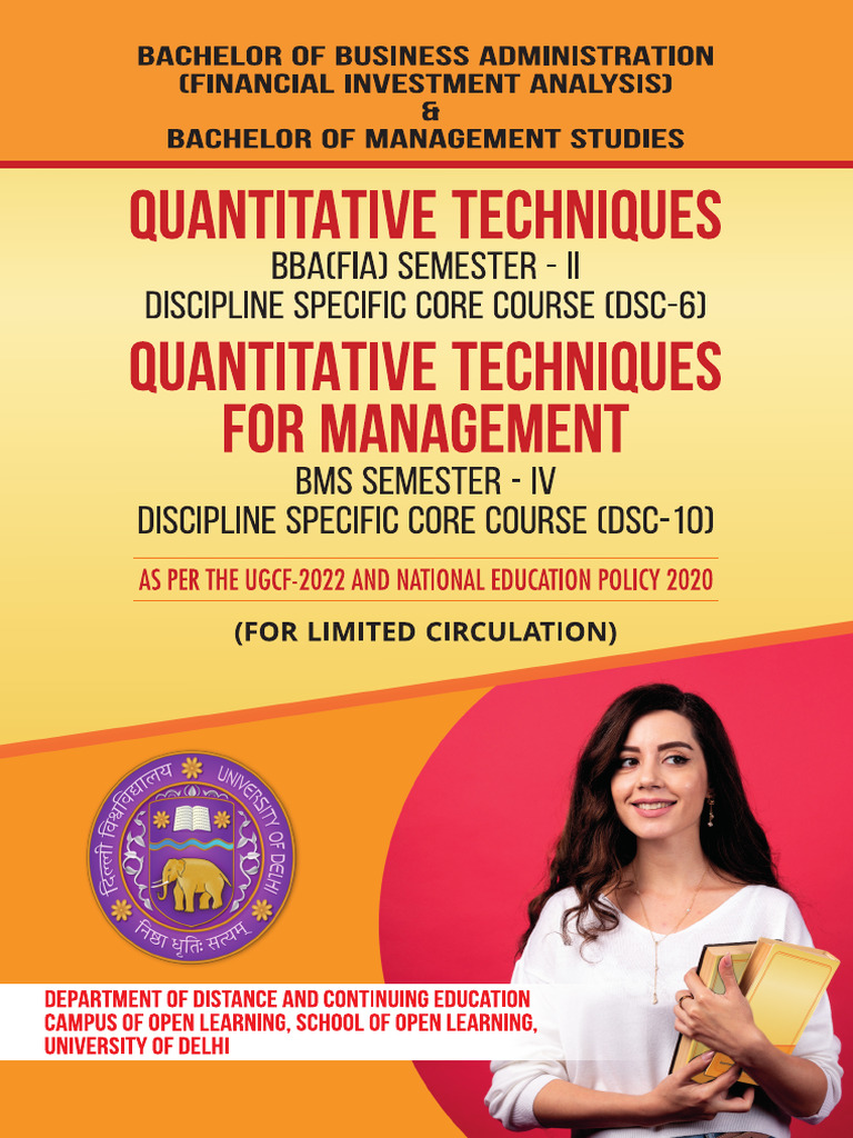 DSC 6 Quantitative Techniques | PDF | Linear Programming | Mathematical ...