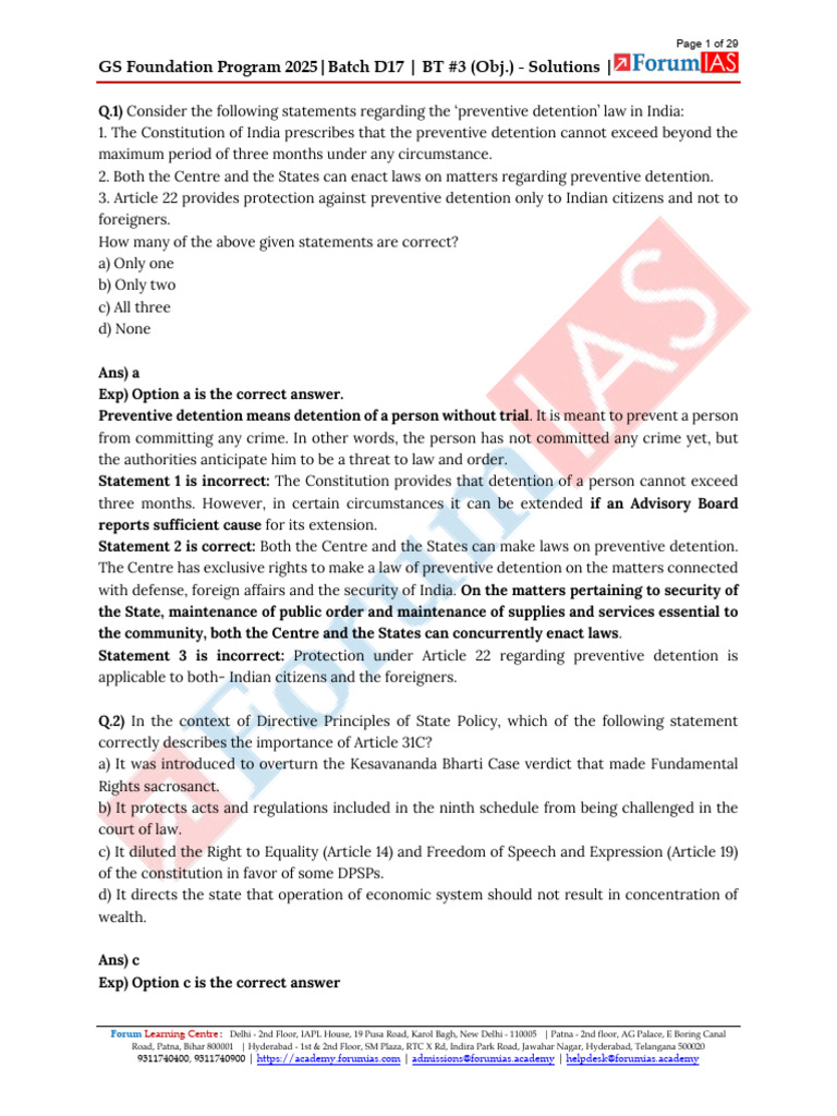 GS-Foundation-2025-Batch-D17-BT-03-Objective-Sol_145263 | PDF | Precipitation | Rain