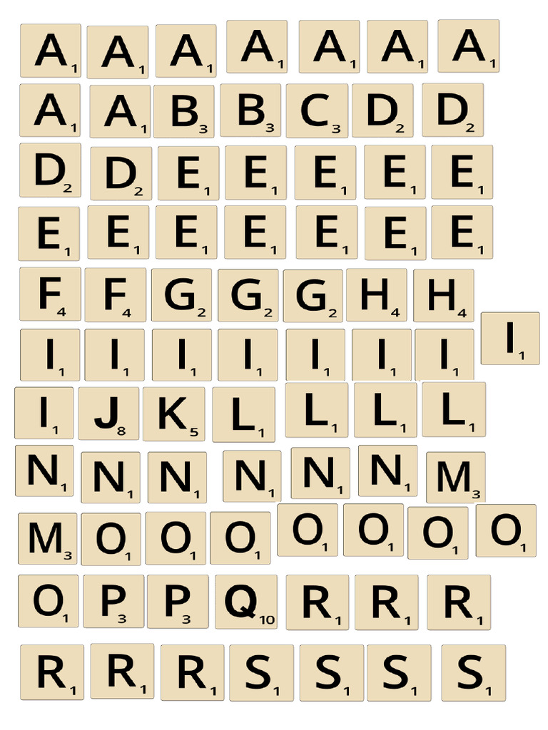 SCRABBLE_LETTERS AND BOARD | PDF