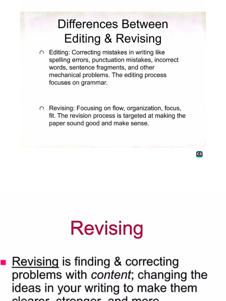 Revision and Editing PDF | PDF