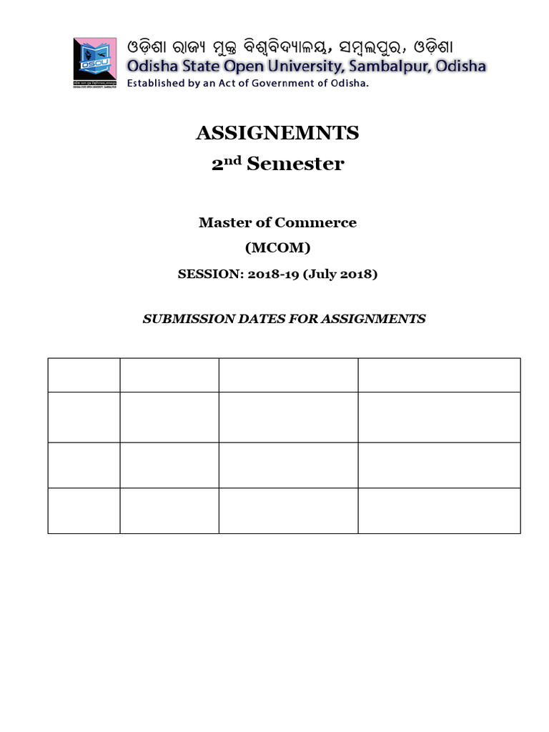 Mcom 2018 2nd Semester Assignments 1552104059 | PDF | Marketing | Economies